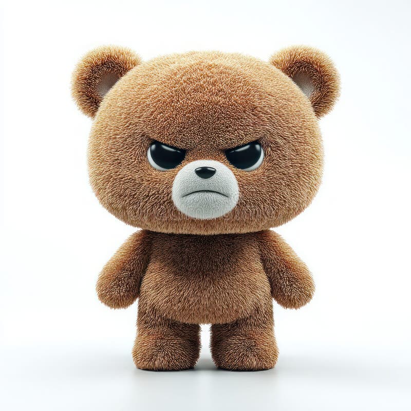 An Angry Teddy Bear Stares Directly at the Viewer Against a Stark ...