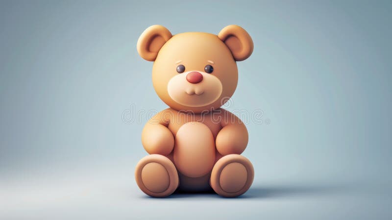 Angry Teddy Bear Toy. Cartoon Minimal Style Icon. 3D Modern Stock Photo ...