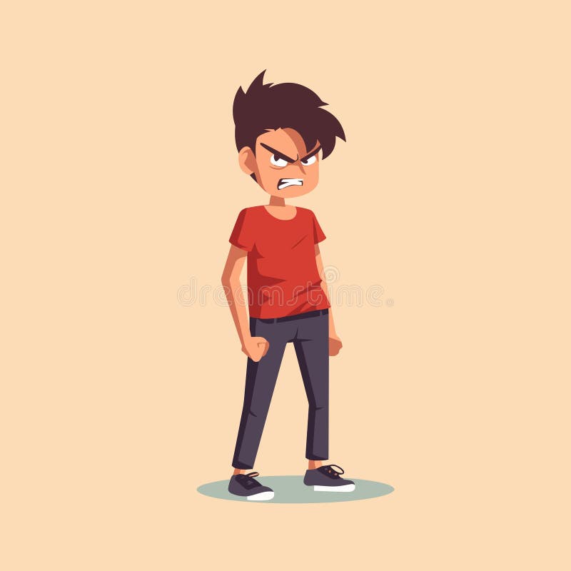 Angry Teen Vector Flat Minimalistic Isolated Illustration Stock Vector ...