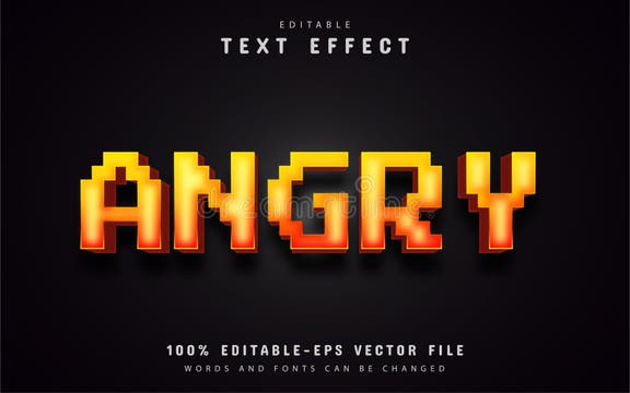 Angry Text Effect Pixel Style Stock Vector - Illustration of message ...