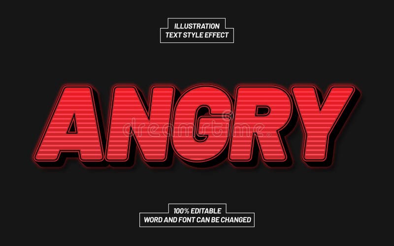 Angry Red Text Style Effect Stock Vector - Illustration of design, cool ...