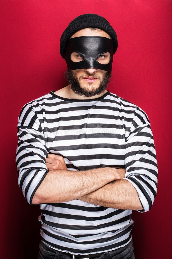 Thief Stereotype. Front and Side Stock Photo - Image of evil ...