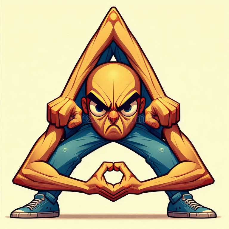 Angry Three a Person in a Triangular Pose with Their Arms and Le Stock ...