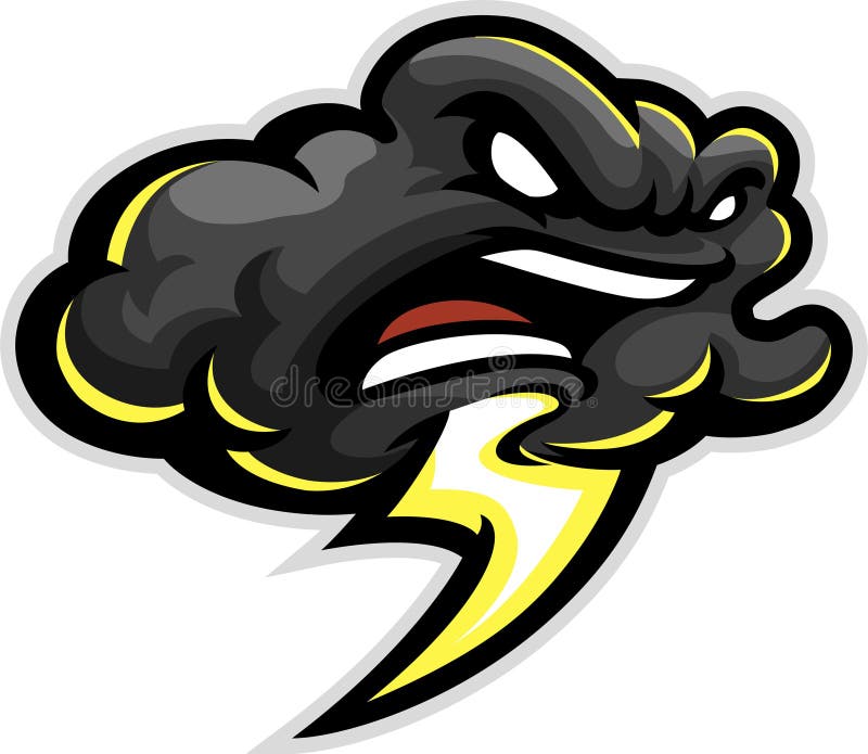 Angry Thunderstorm Cloud Mascot Logo Stock Vector - Illustration of ...
