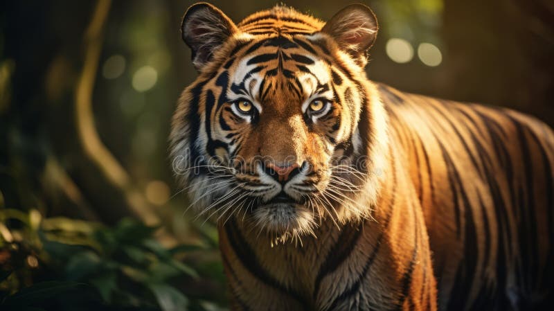 Angry Tiger in the Forest: a Captivating Photo in Soft Light Stock ...