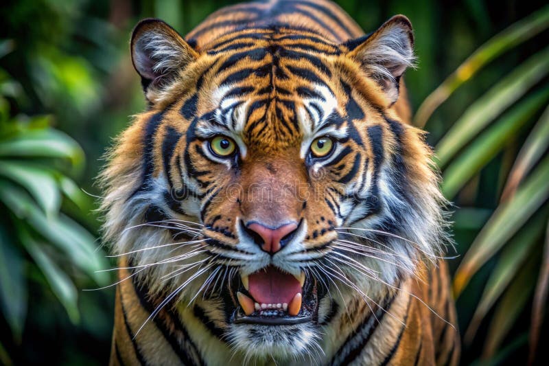 An Angry Tiger Look on Target in Jungle Stock Illustration ... An Angry Tiger Look on Target in Jungle Stock Illustration ...