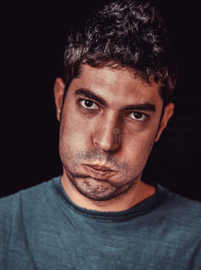 Angry and tired man stock image. Image of closeup, pain - 136546135