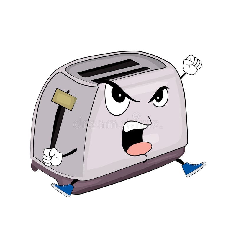 Angry toaster cartoon stock illustration. Illustration of shouting ...