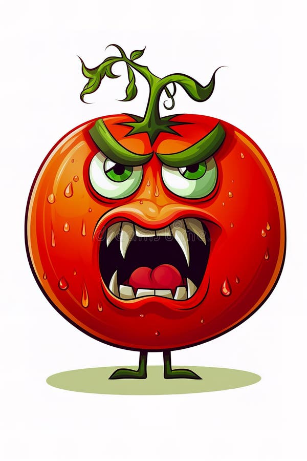 Angry Tomato Soup Character Cartoon Stock Vector - Illustration of food ...