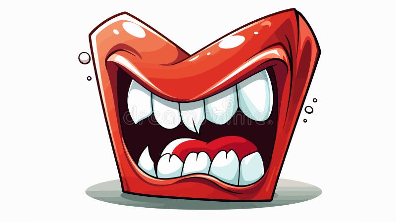 Angry Tooth DrawingArt stock vector. Illustration of character - 345280938