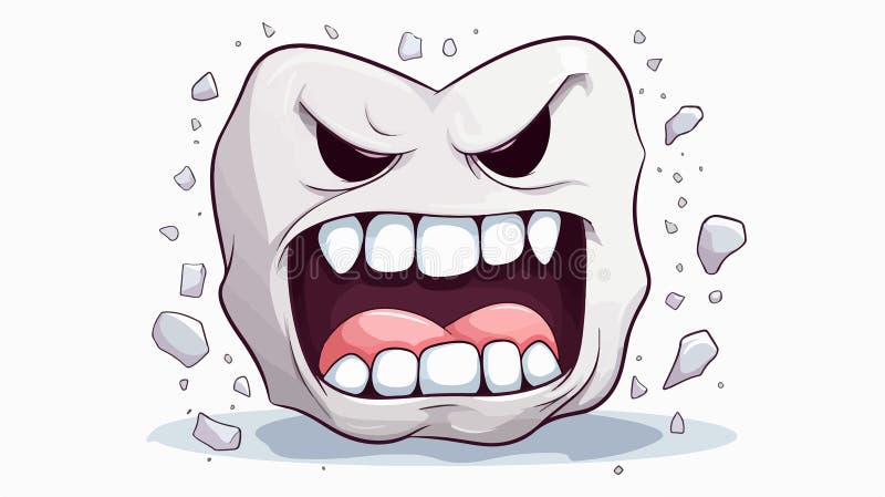 Angry Tooth Drawing stock vector. Illustration of cartoon - 345280947