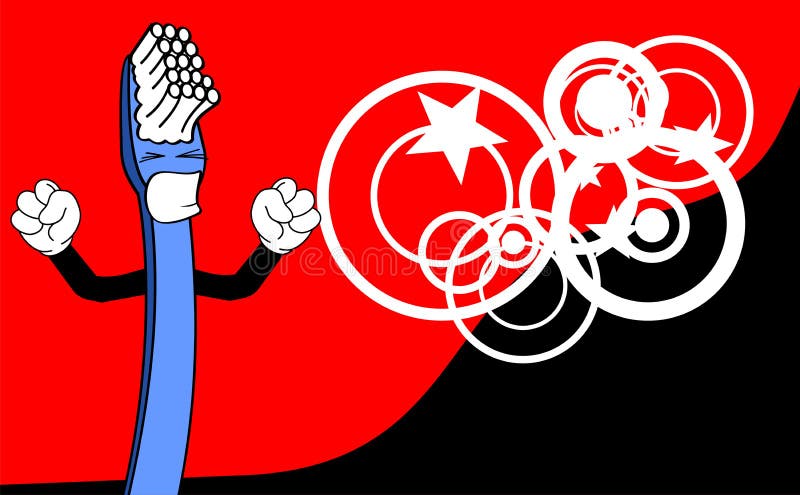 Angry Toothbrush Funny Cartoon Background Stock Vector - Illustration ...