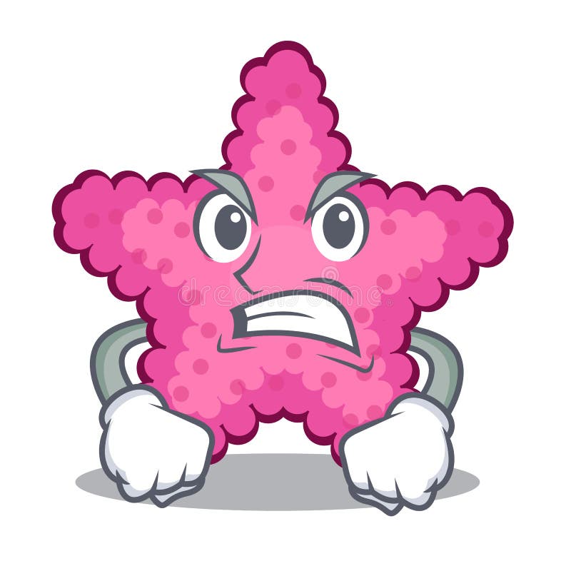 Angry Pink Crayons in the Character Shape Stock Vector - Illustration ...