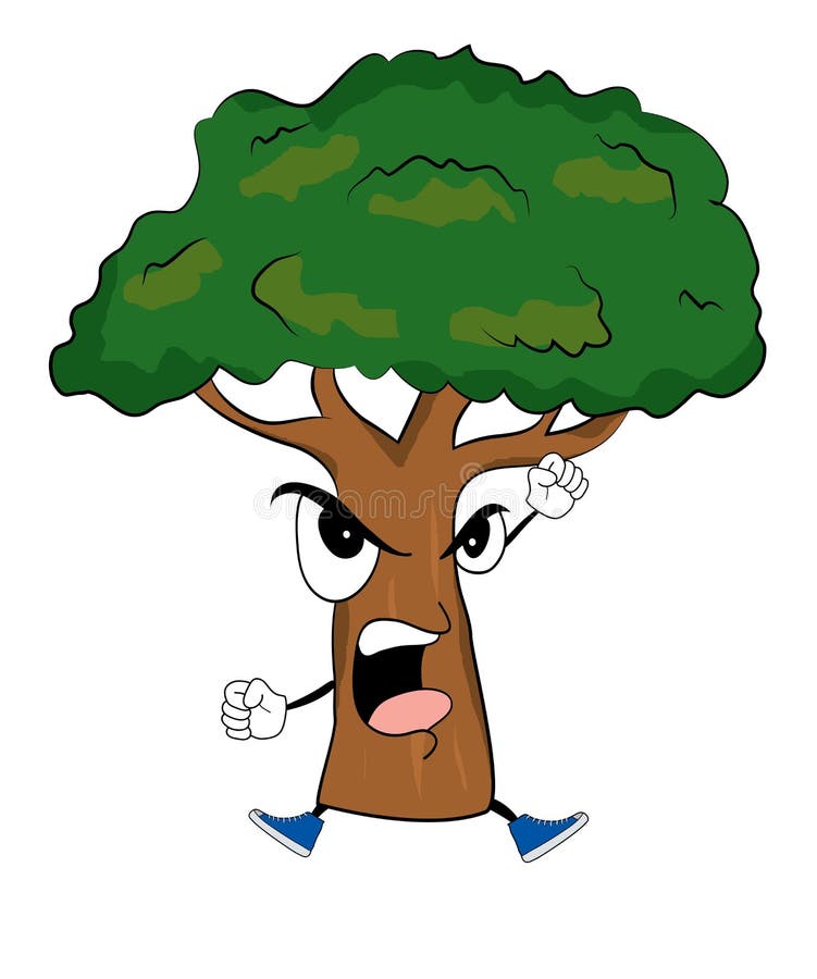 Angry tree cartoon stock illustration. Illustration of clipart - 47957813