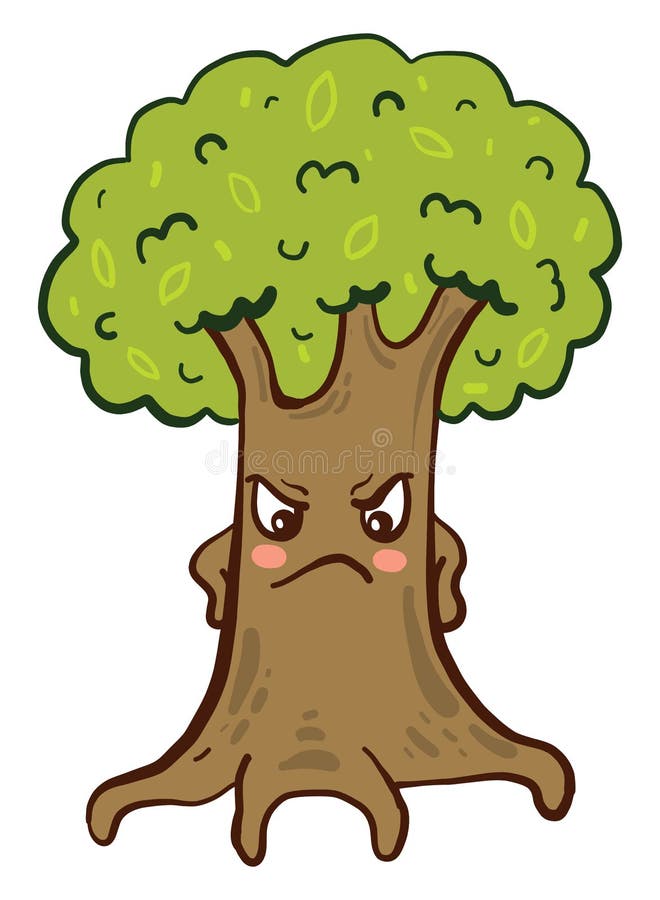 Angry tree cartoon stock illustration. Illustration of clipart - 47957813