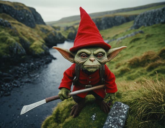 Angry Troll Looking at the Camera Stock Illustration - Illustration of ...