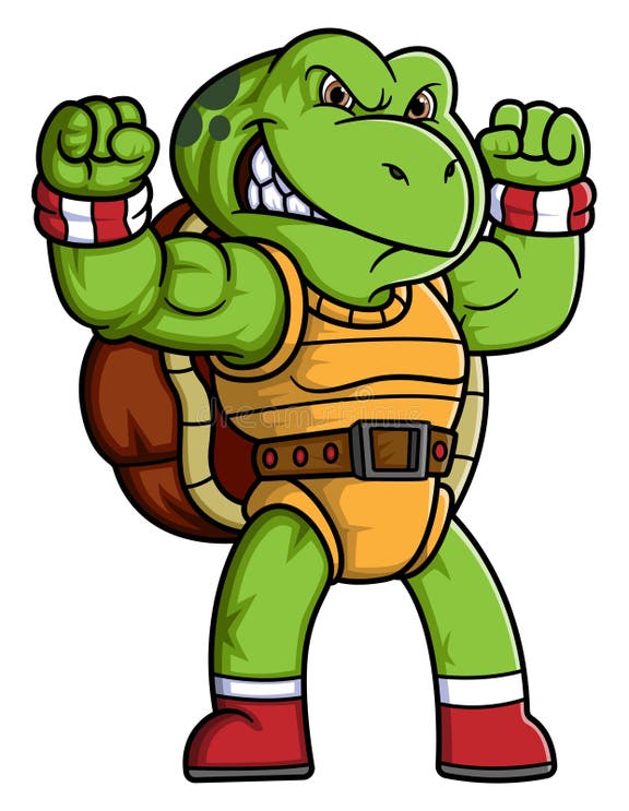 Angry Turtle Character with Good Pose Stock Vector - Illustration of ...