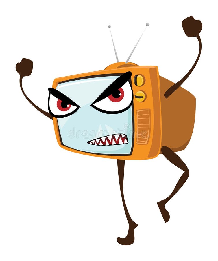 Angry Tv stock illustration. Illustration of screen, orange - 33285991