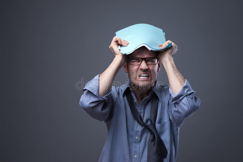 Angry untidy businessman stock photo. Image of portrait - 49886812