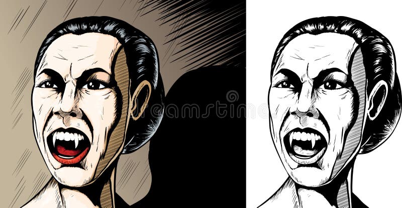 Angry Vampire stock vector. Illustration of girl, women - 20292310