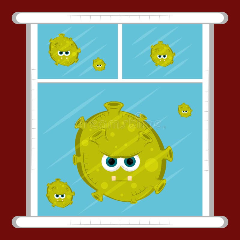 Angry virus cartoon stock vector. Illustration of design - 185422123