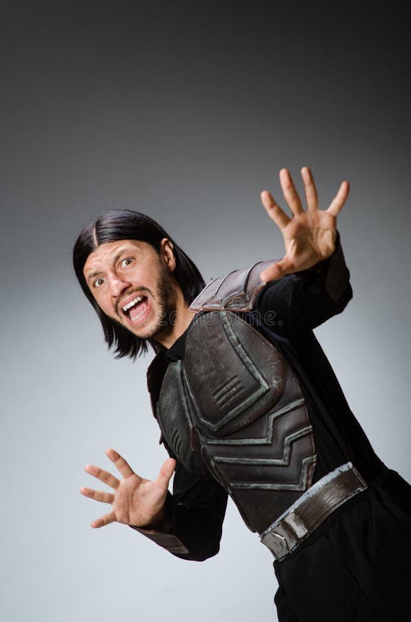 Angry warrior against stock image. Image of armed, humor - 45506237