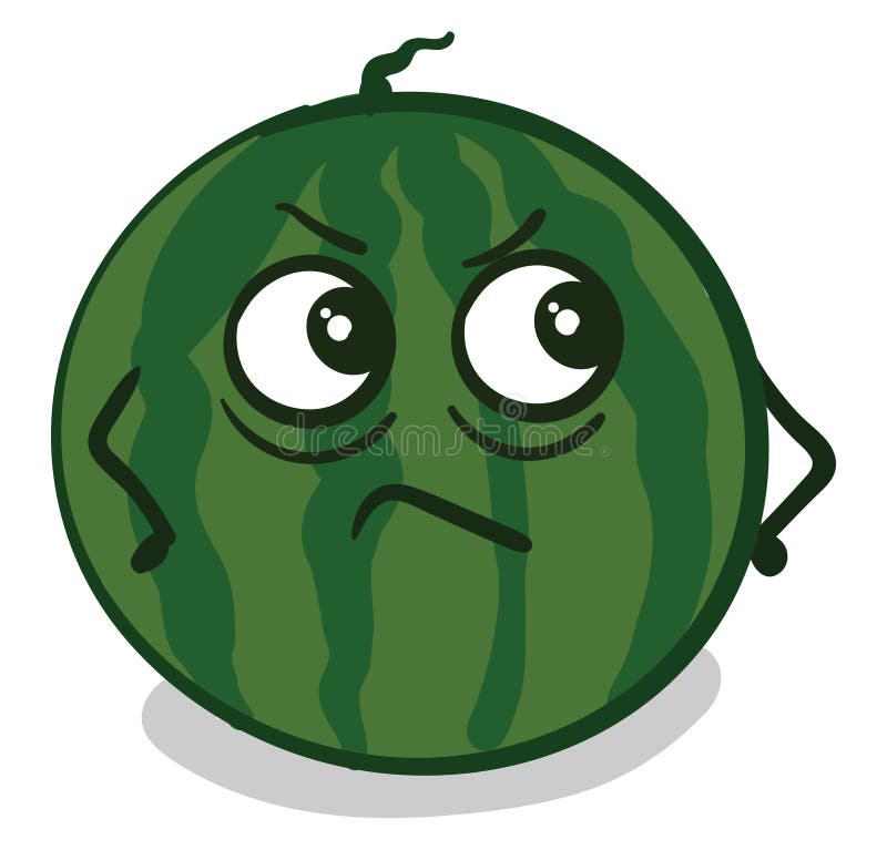 Angry Red Watermelon Ice Cream Cartoon Shaped Stock Vector ...