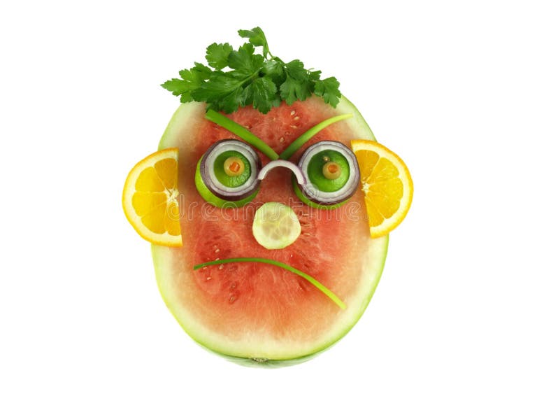 Angry watermelon,isolated stock image. Image of friendly - 24319899