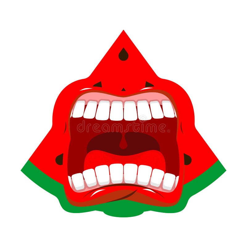 Angry Watermelon Screams Isolated. Evil Fruit Vector Illustration Stock ...