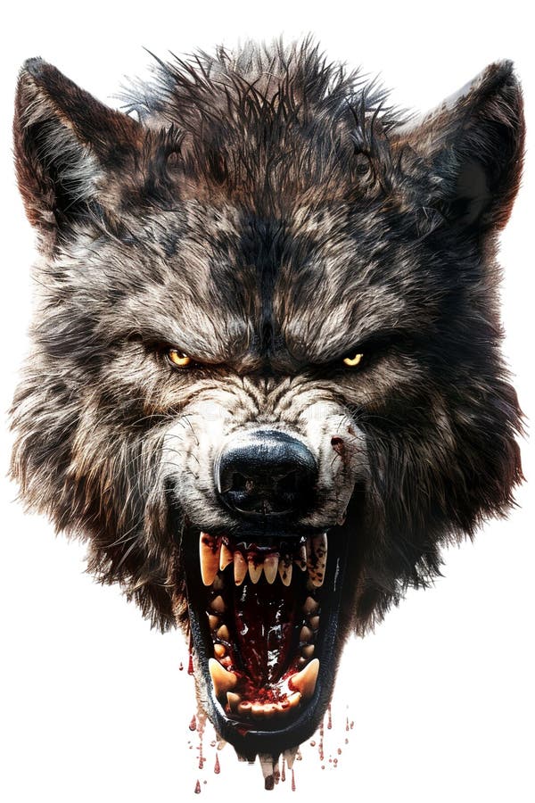 Angry Werewolf Head on Transparent Background Stock Illustration - Illustration of carnivore ...