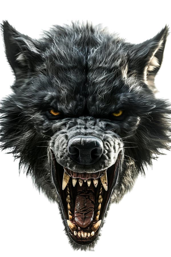 Angry Werewolf Head on Transparent Background Stock Illustration ...
