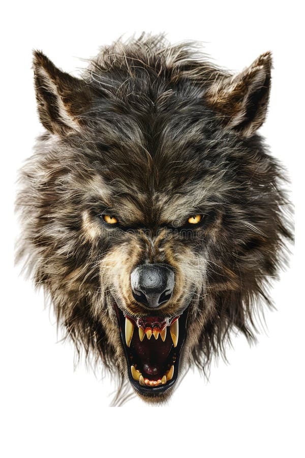 Angry Werewolf Head on Transparent Background Stock Illustration ...