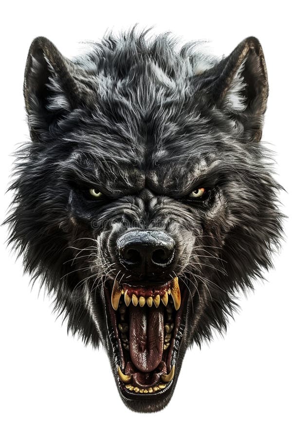 Angry Werewolf Head on Transparent Background Stock Illustration ...