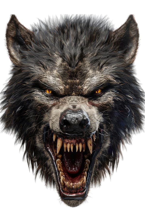 Angry Werewolf Head on Transparent Background Stock Illustration ...