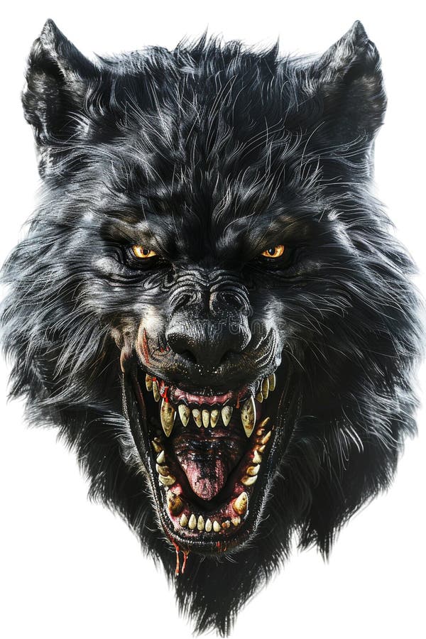 Angry Werewolf Head on Transparent Background Stock Illustration ...