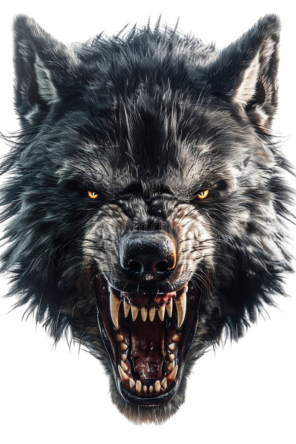 Angry Werewolf Head on Transparent Background Stock Illustration ...