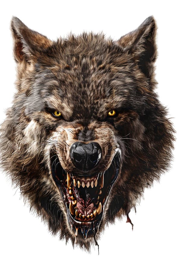 Angry Werewolf Head on Transparent Background Stock Illustration ...