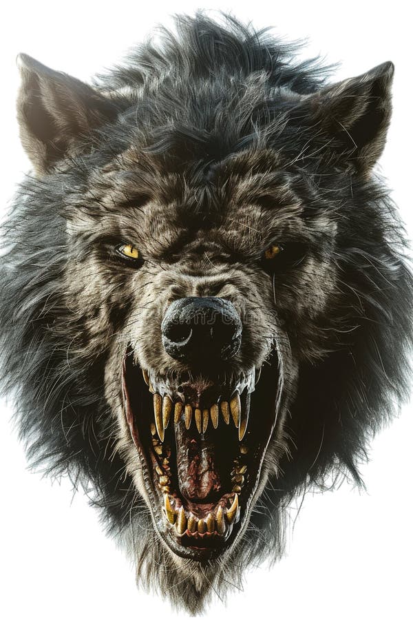 Angry Werewolf Head on Transparent Background Stock Illustration ...