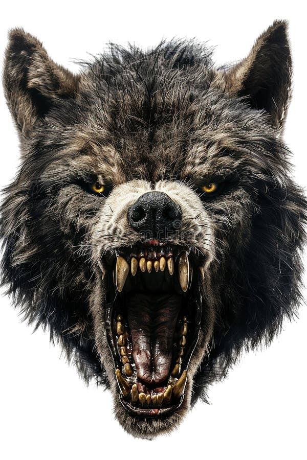 Angry Werewolf Head on Transparent Background Stock Illustration ...