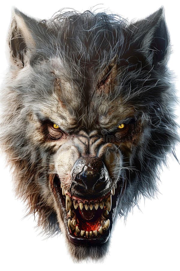 Angry Werewolf Head on Transparent Background Stock Illustration - Illustration of sculpture ...