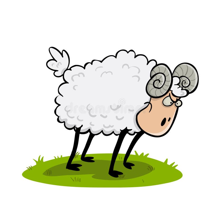 Sheep angry stock illustration. Illustration of clip - 65599817