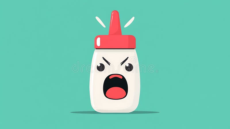 Angry White Sauce Bottle Pixel Art Illustration Stock Illustration ...