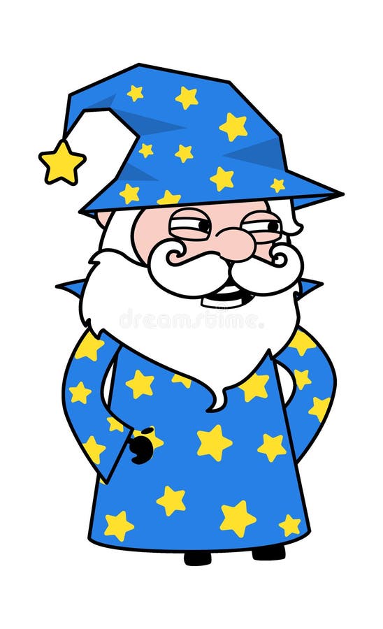 Angry Wizard with Magic Wand Stock Vector - Illustration of magician ...