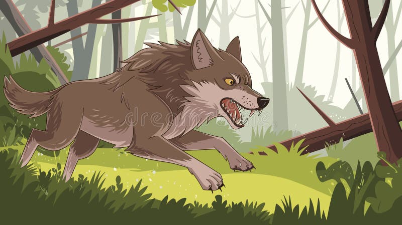 Snarling Wolf Running Stock Illustrations – 41 Snarling Wolf Running ...