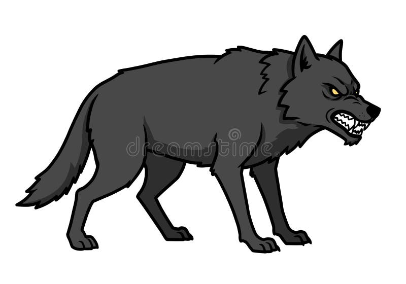 Angry wolf clipart stock vector. Illustration of fierce - 365009641