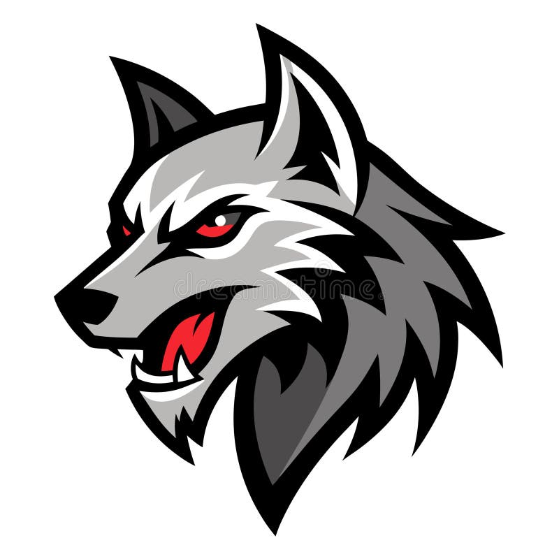 Angry Wolf Head Mascot Logo Vector Art Stock Vector - Illustration of ...