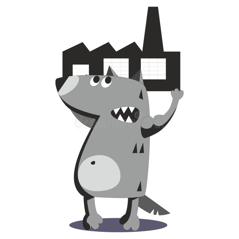 Angry Wolf Holding Building 03 Stock Vector - Illustration of isolated ...