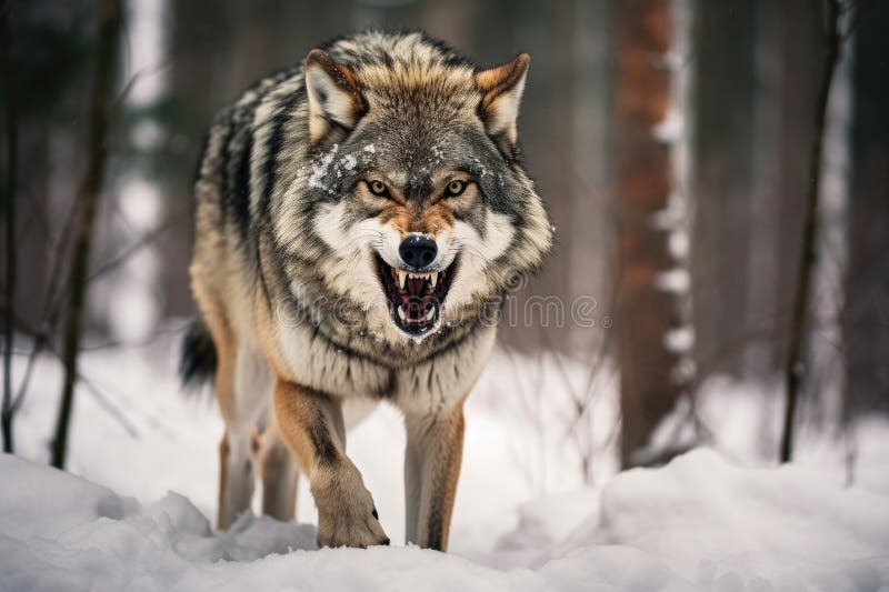 Angry Wolf stock illustration. Illustration of nature - 346123711