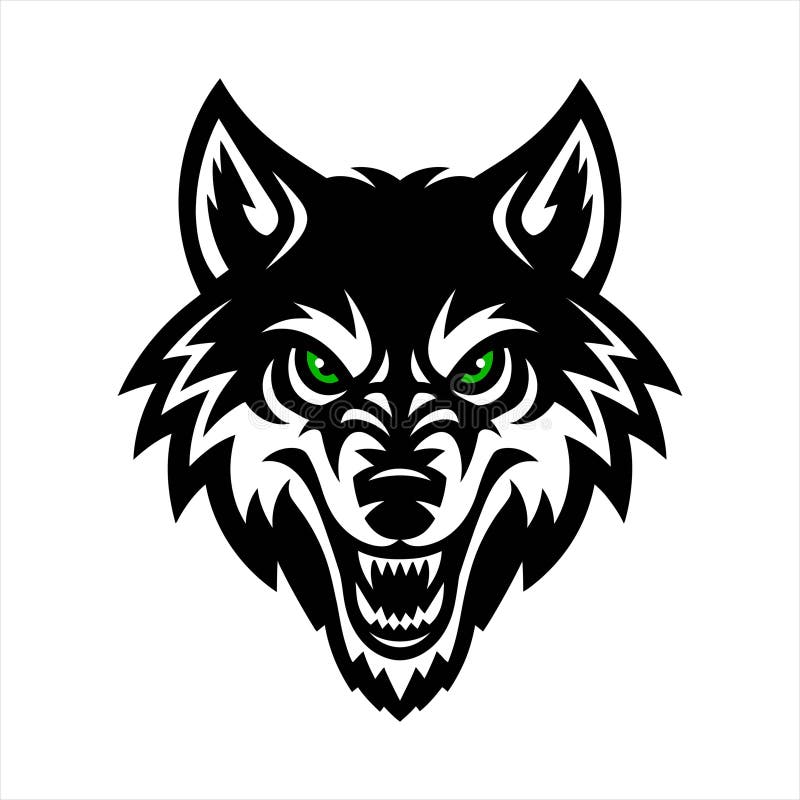 Angry Wolf Vector Illustration with White Background Stock Vector ...