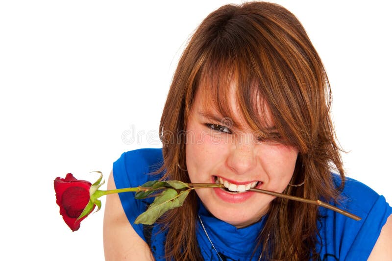 Angry woman stock image. Image of flower, blue, brown - 13819295